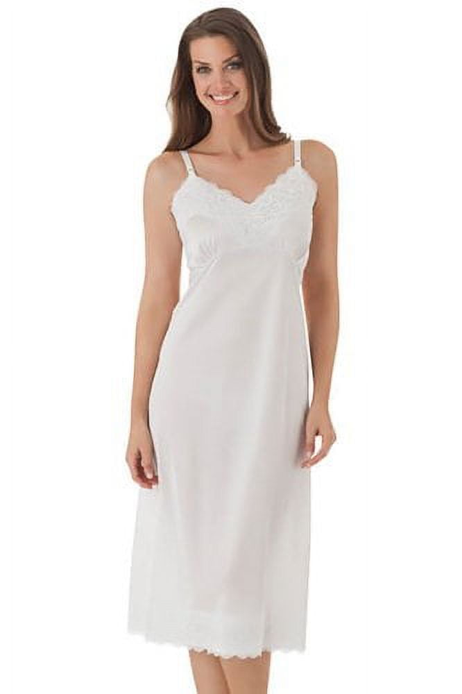 Women's Shadowline 1360X Plus Size Full Slip with Wide Lace (White 54 ...