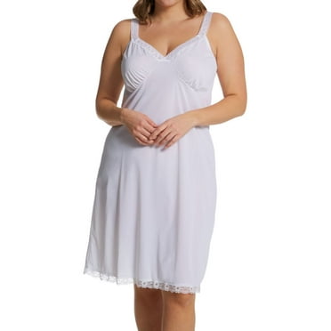 Women's Shadowline 1360X Plus Size Full Slip with Wide Lace (White 54 ...