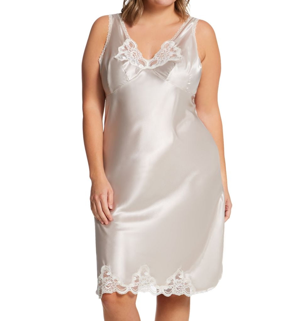Women's Shadowline 27075X Plus Size Rochelle Satin Full Slip (Taupe 1X ...