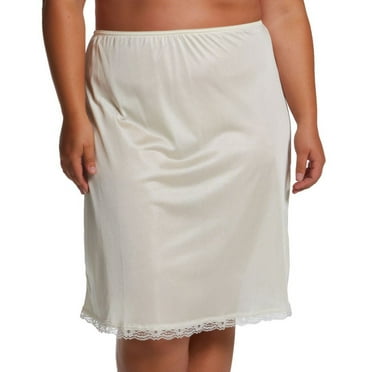 Women's Shadowline 2719X Plus Nylon Essentials 19 Inch Half Slip (White ...