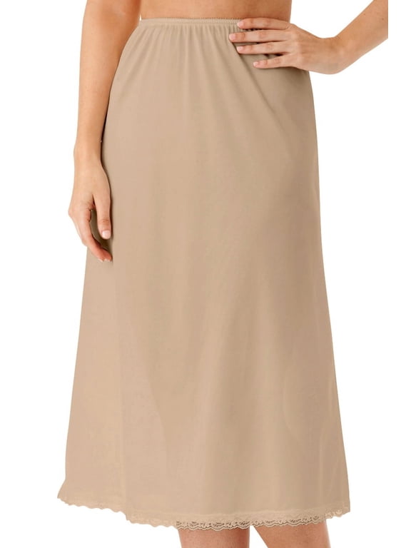 Women's Shadowline 2719X Plus Nylon Essentials 19 Inch Half Slip (Beige ...