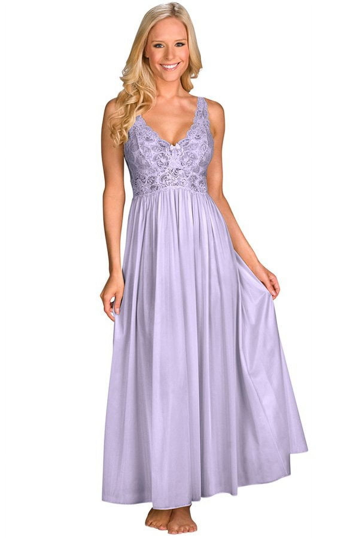 Women's Shadowline 31737X Plus Silhouette 53 Inch Gown (Peri Frost 3X ...
