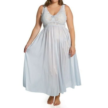 Women's Shadowline 32737X Plus Silhouette 53 Inch Gown (Silver 3X ...