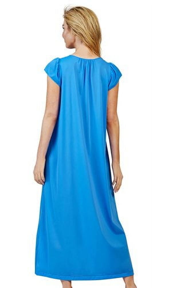 Women's Shadowline 32222X Plus Rosebud Nylon Tricot S/S 53 Inch Gown ...