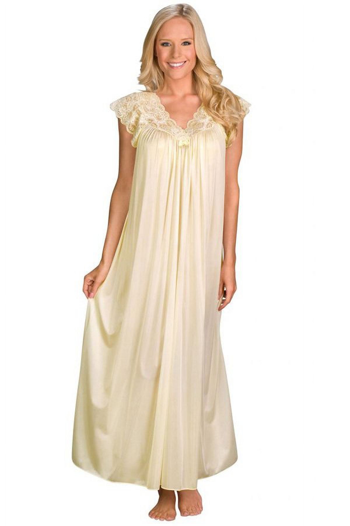 Women's Shadowline 32737X Plus Silhouette 53 Inch Gown (Ivory 2X ...