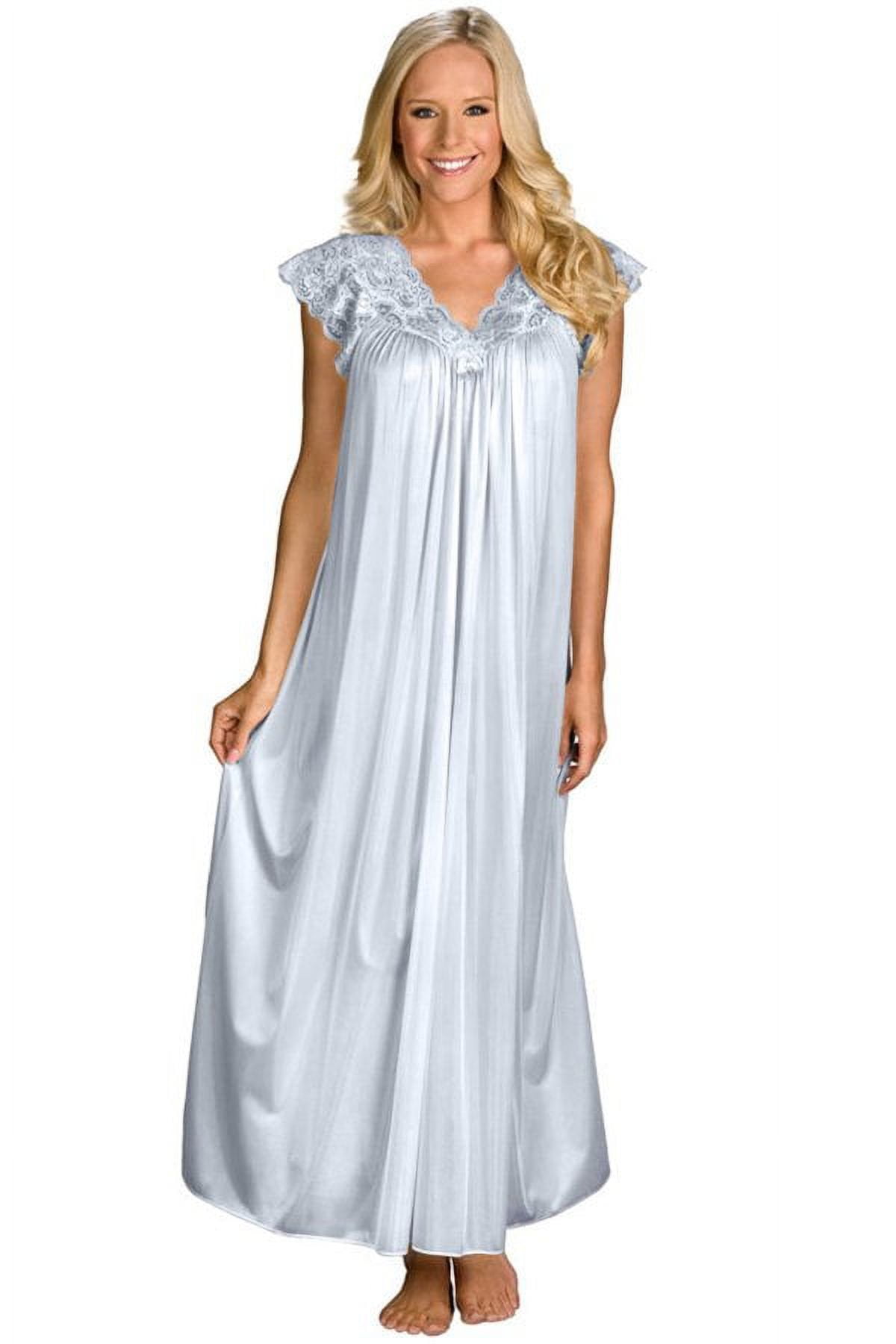 Women's Shadowline 32737X Plus Silhouette 53 Inch Gown (Silver 3X ...