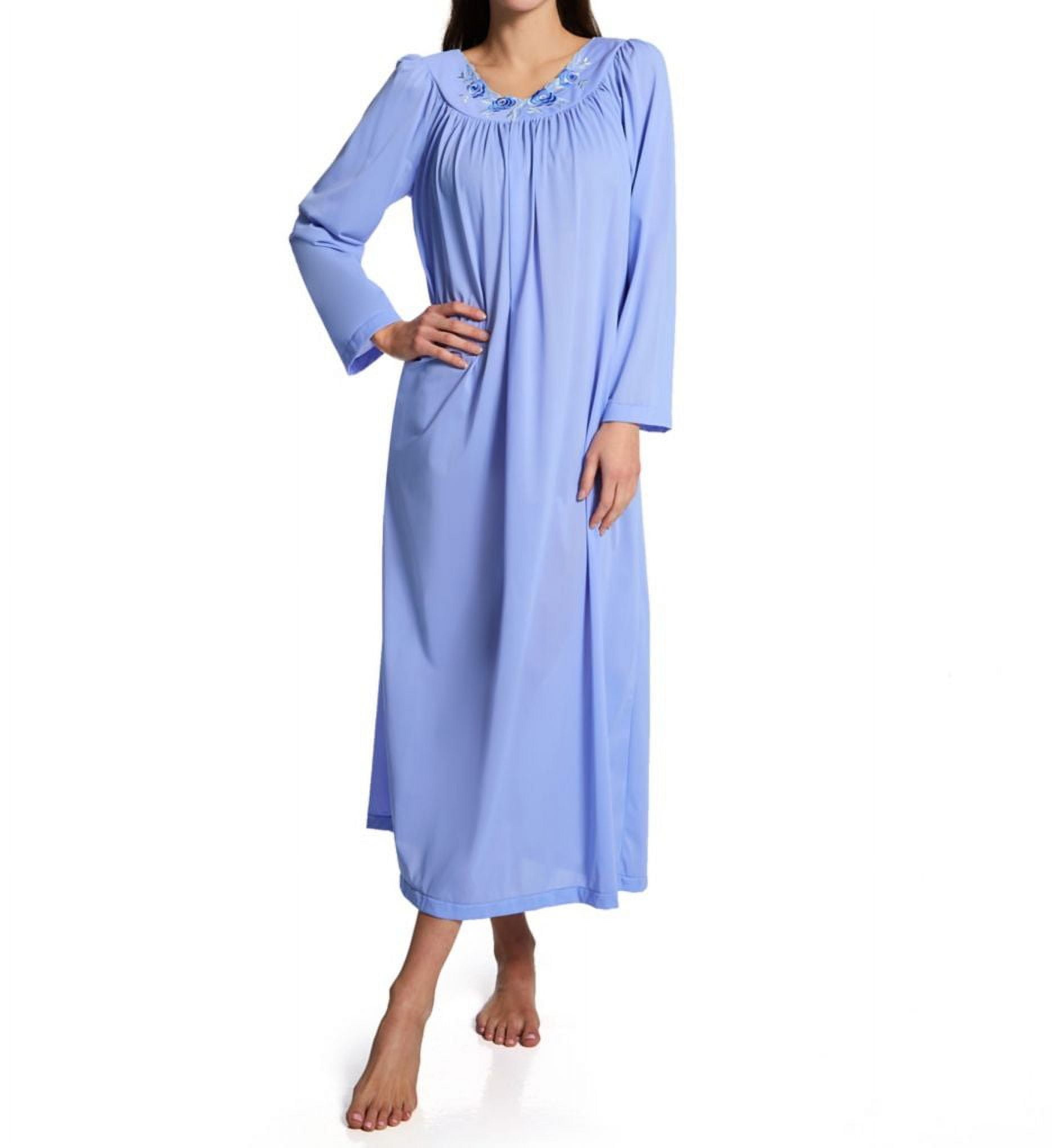 Women's Shadowline 33280 Petals 53 Inch Long Sleeve Gown (Lilac M ...