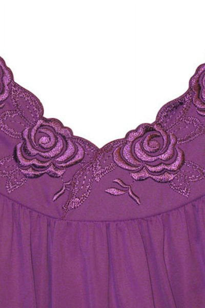 Women's Shadowline 33280X Plus Petals 53 Inch Long Sleeve Gown (Purple ...