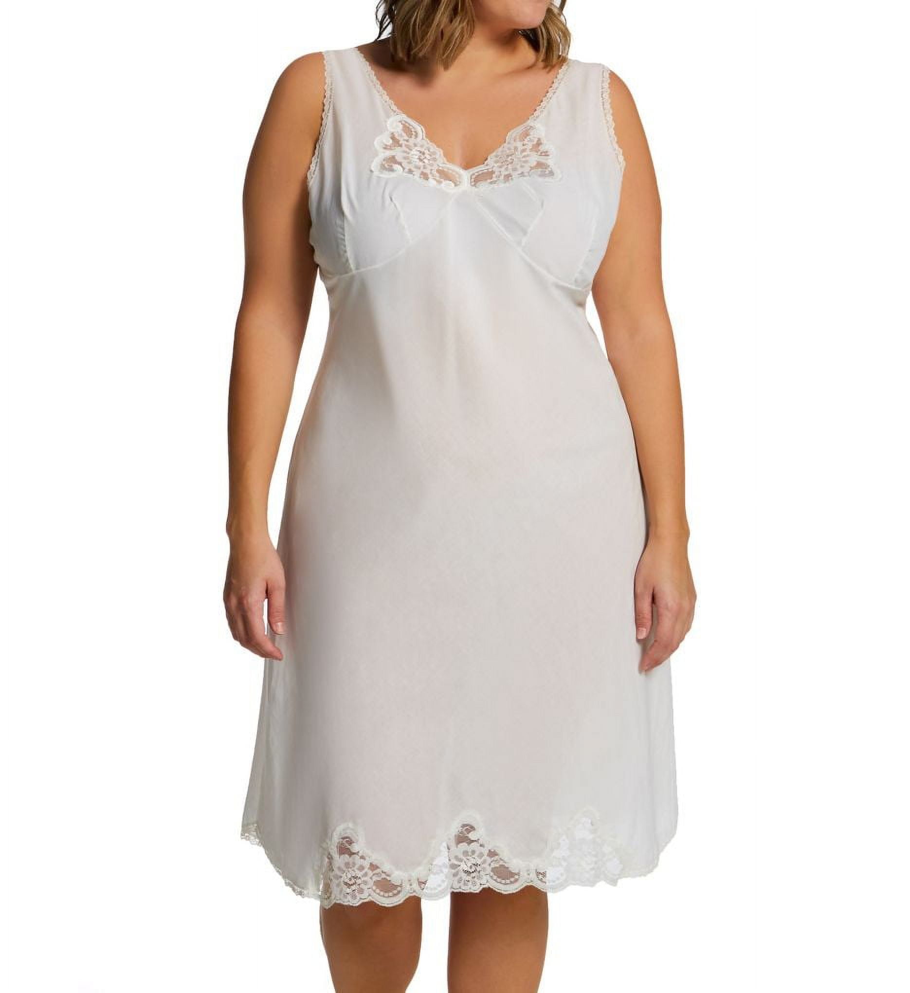 Women's Shadowline 4534X Plus Size Cotton Batiste Full Slip (Ivory 44 ...