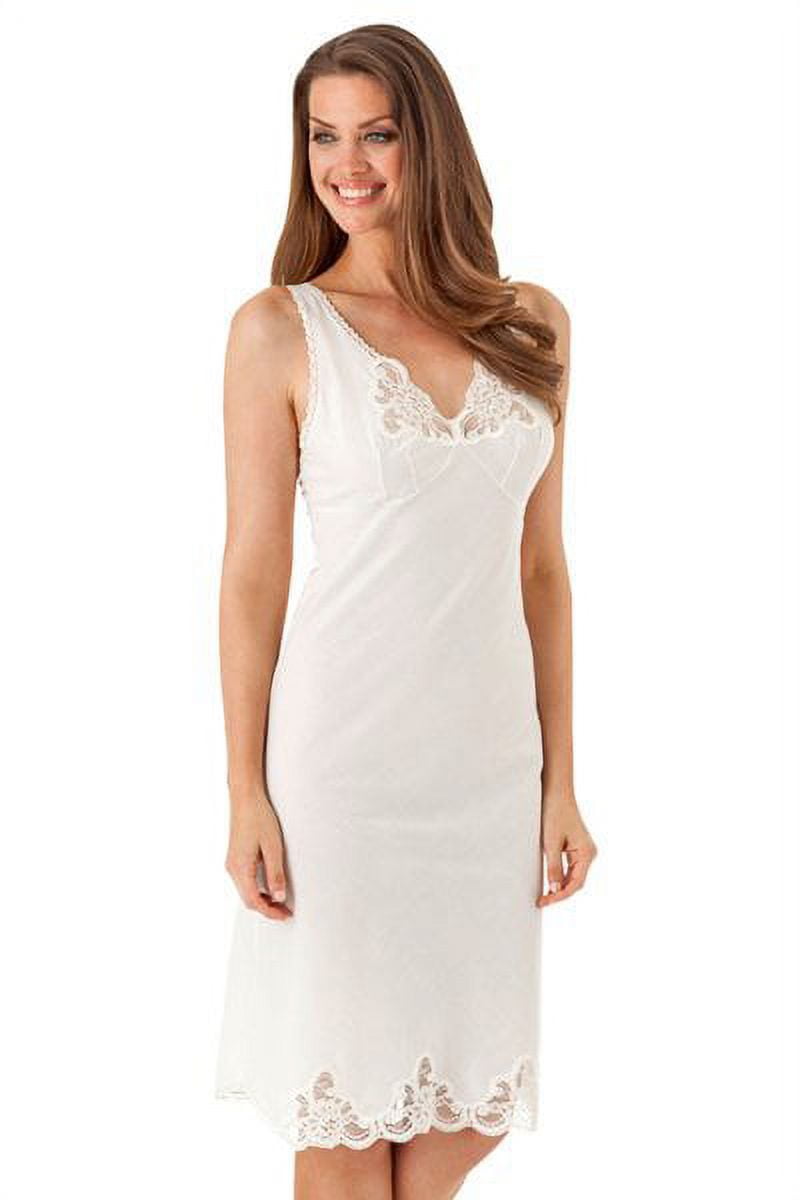 Women's Shadowline 4534X Plus Size Cotton Batiste Full Slip (Ivory 46 ...