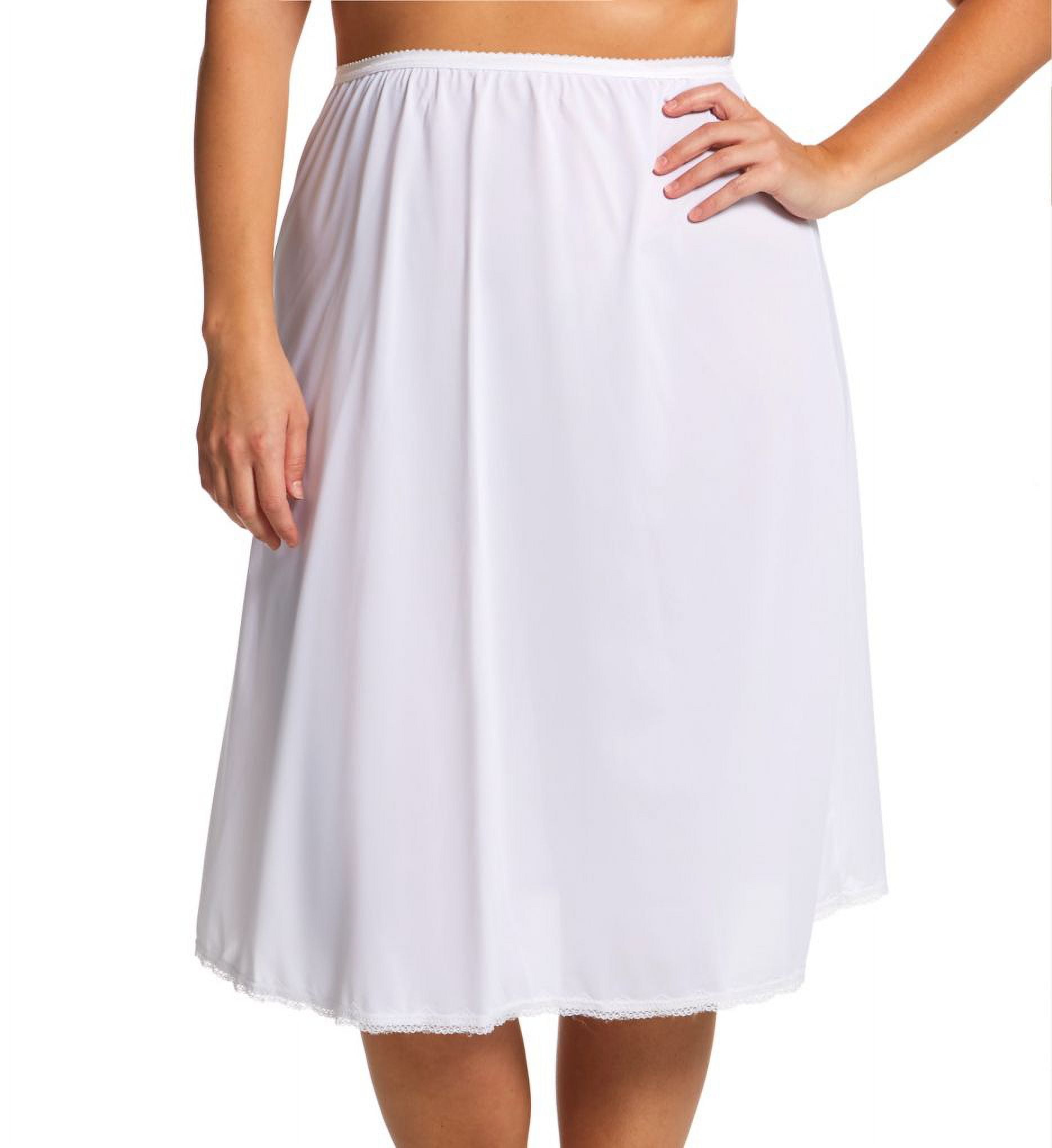 Women's Shadowline 471162X Plus Size Flare Half Slip 28 Inch (White 3X ...
