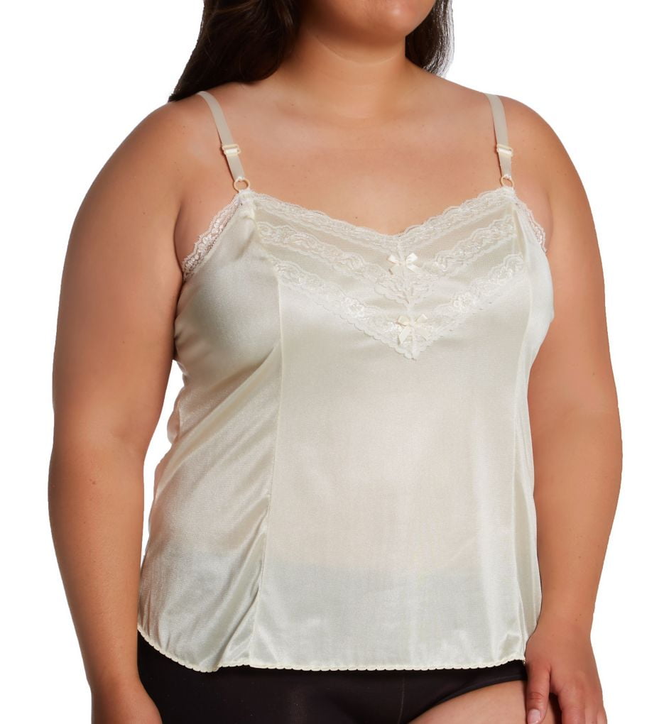 Women's Shadowline 4903X Plus Lace Trim Camisole (Beige 3X) - Walmart.com