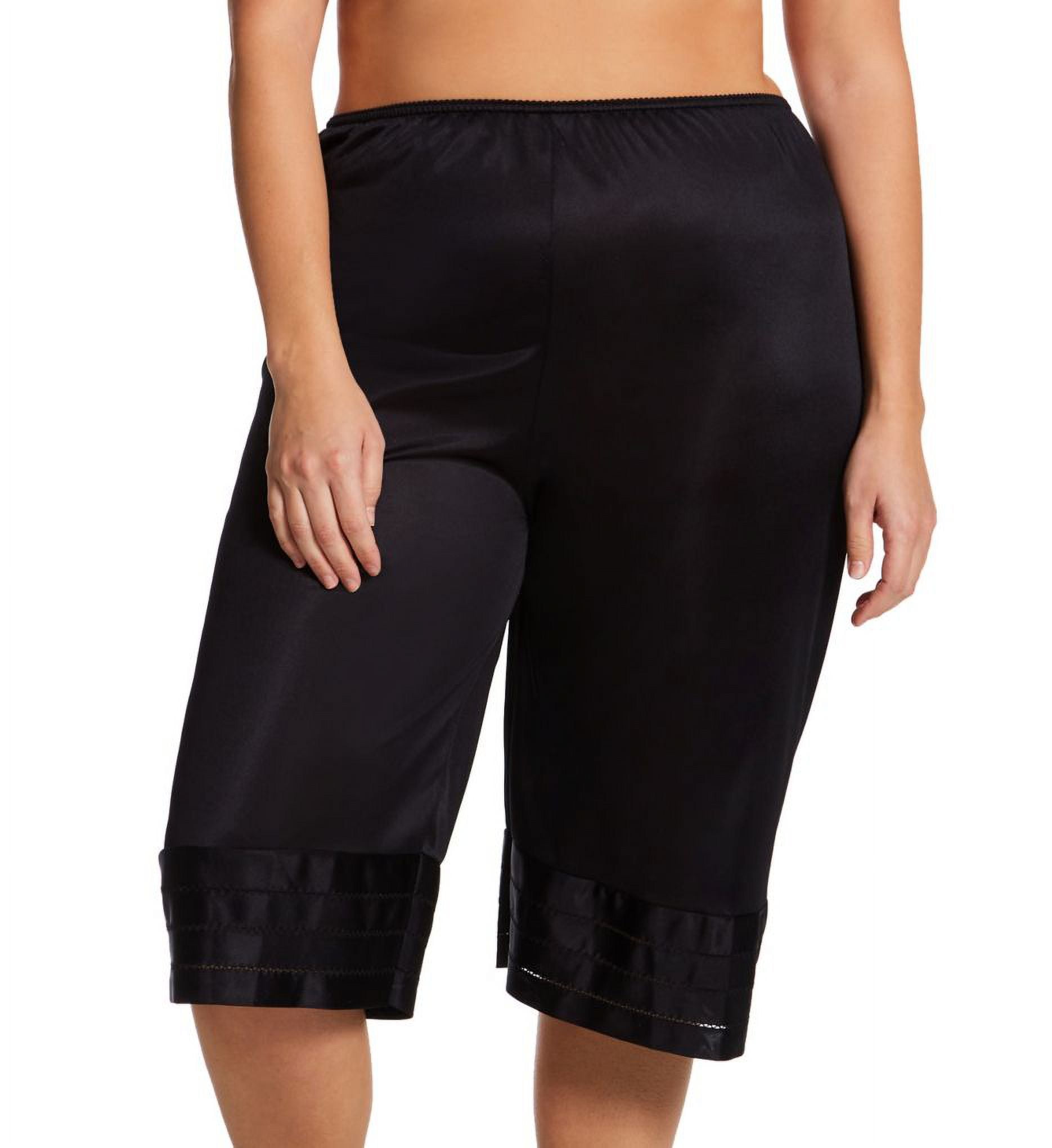 Women's Shadowline 6219X Plus Size Adjustable Length Culottes (Black 3X ...