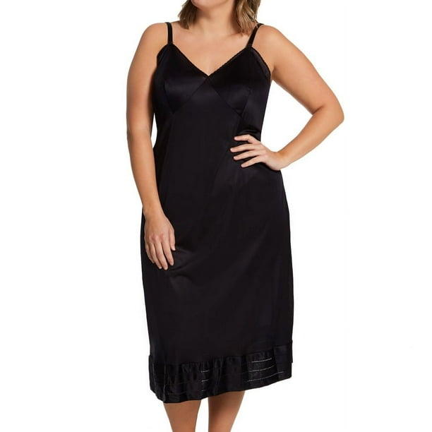 Women's Shadowline 6319X Plus Size Adjustable Length Full Slip (Black ...