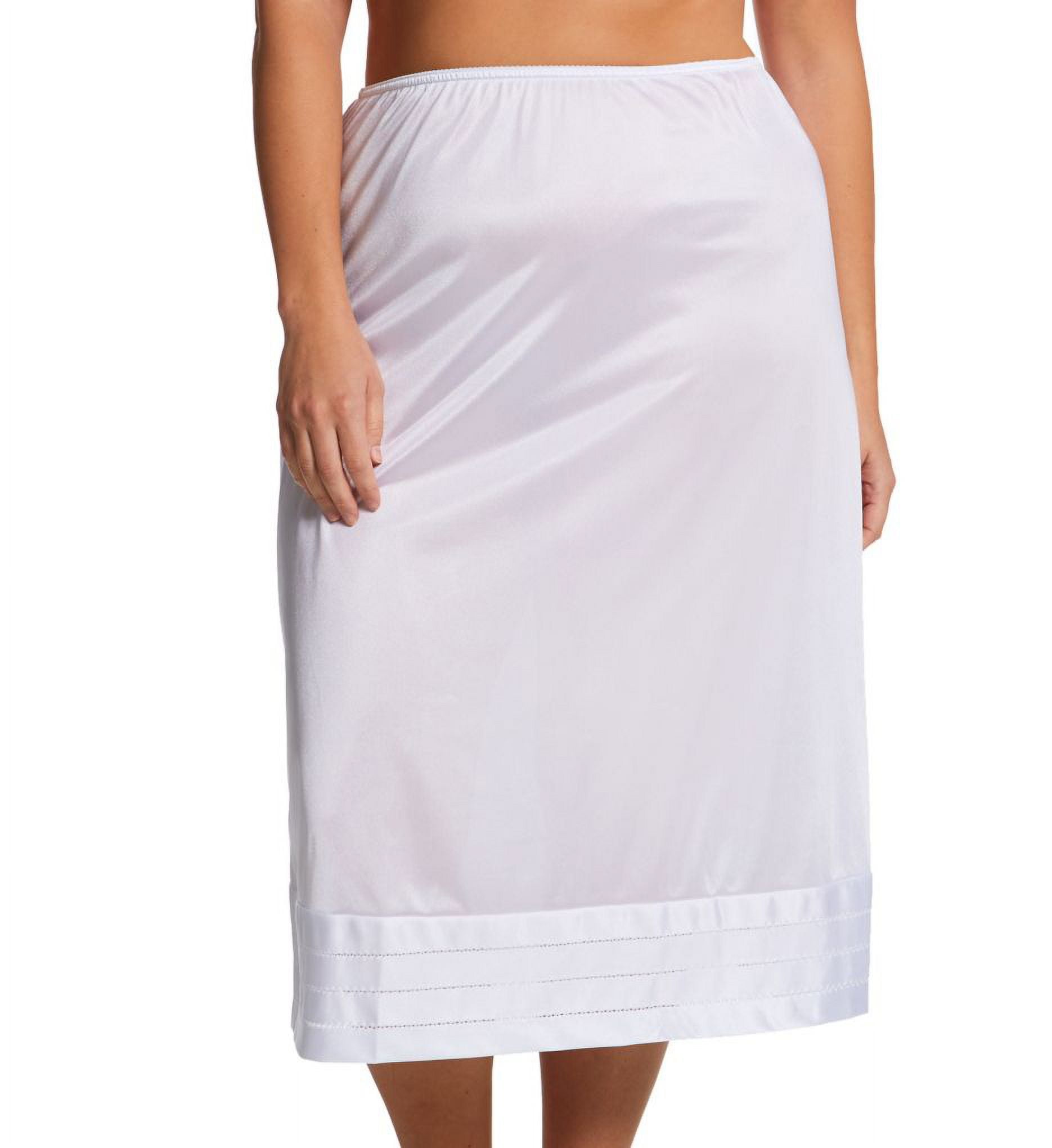 Women's Shadowline 6419X Plus Size Adjustable Length Half Slip (White ...