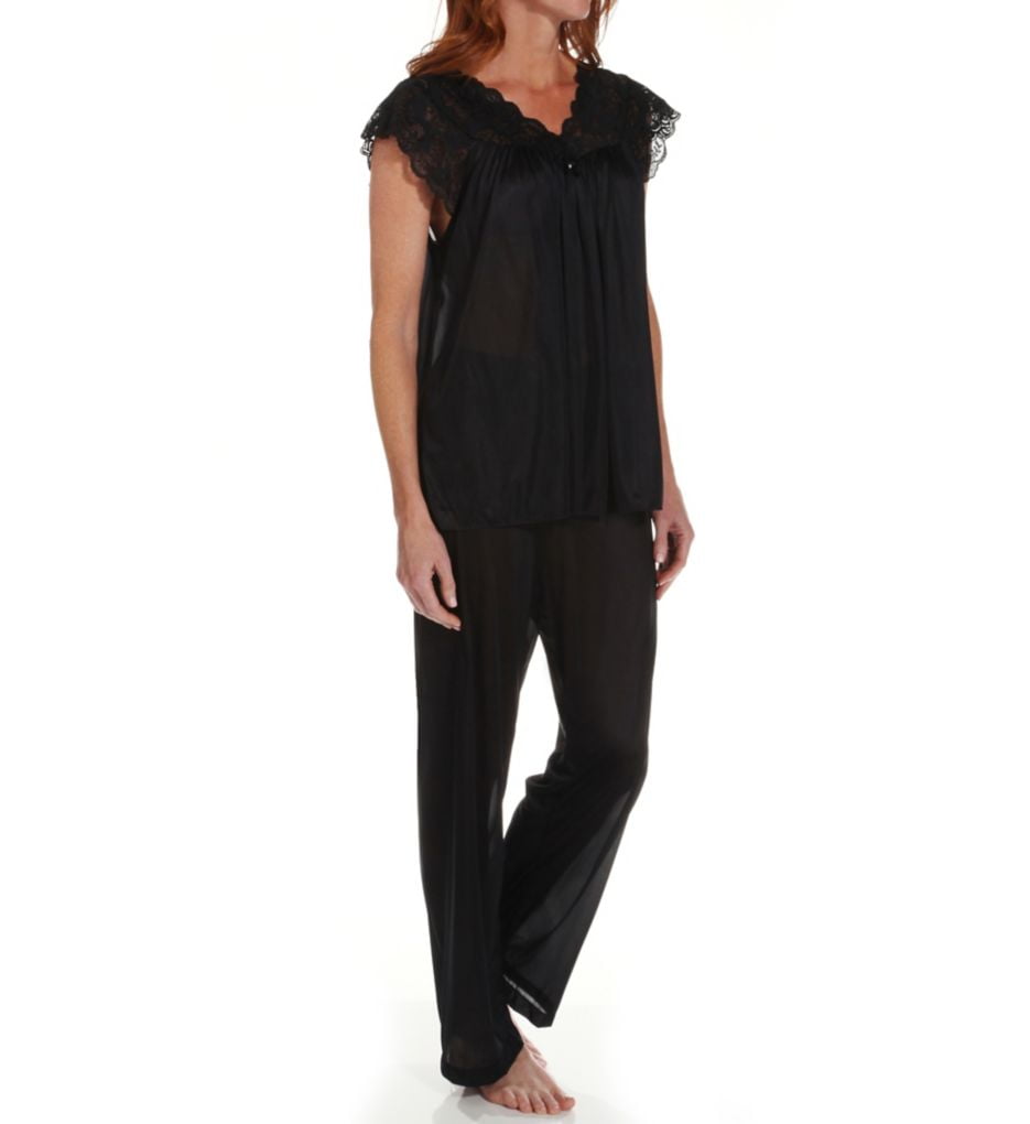 Women's Shadowline 76737 Silhouette Pajama (Black 2X) - Walmart.com