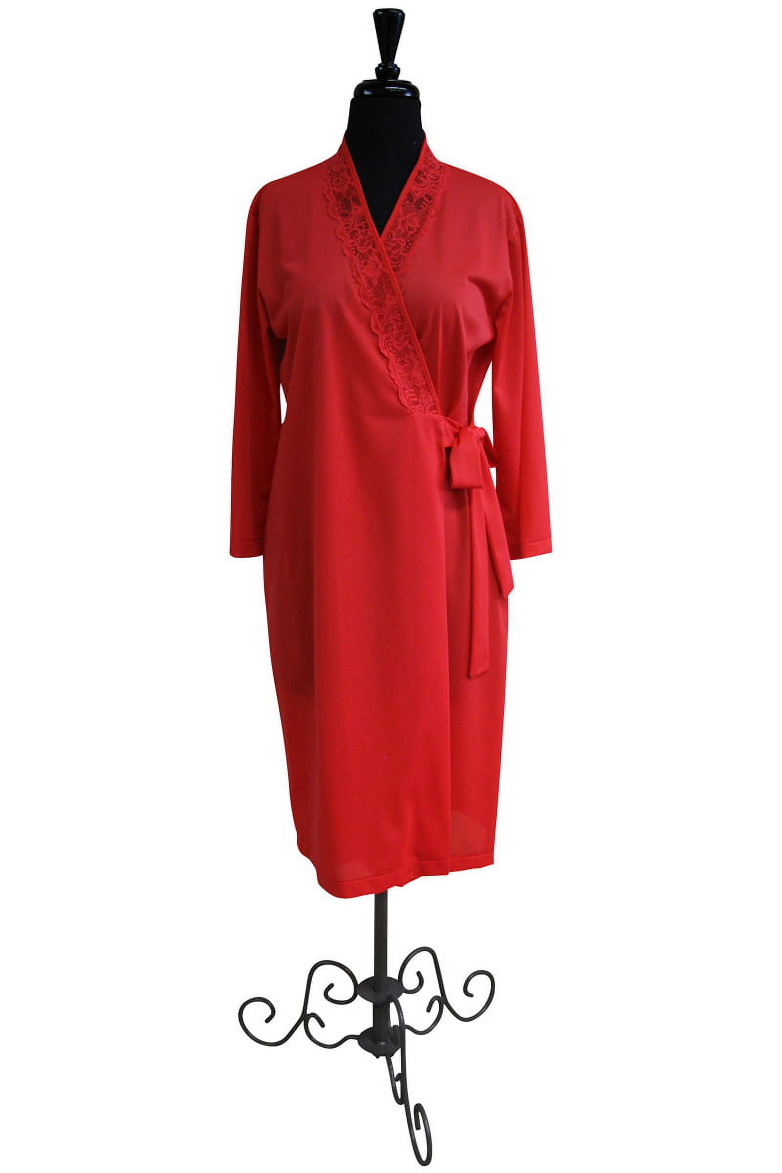Women's Shadowline 77150 Twilight Wrap Robe (Red L) - Walmart.com