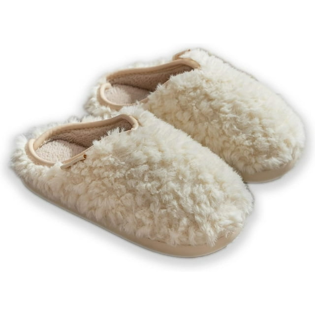 Women's Sheepskin House Slippers, Fuzzy Soft House Slippers, Plush ...
