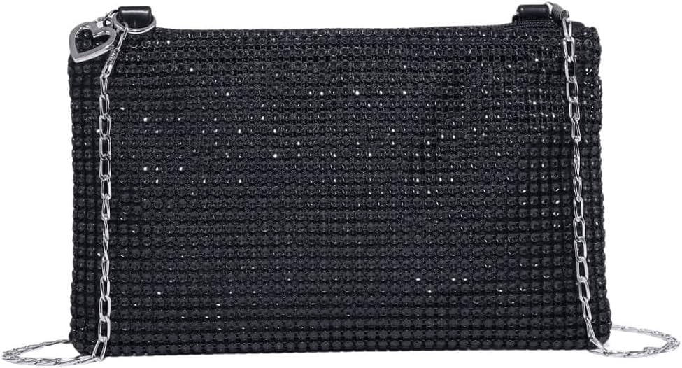 Women's Shiny Mini Rhinestone Square Bag Sparkle Clutch Purse Wedding ...