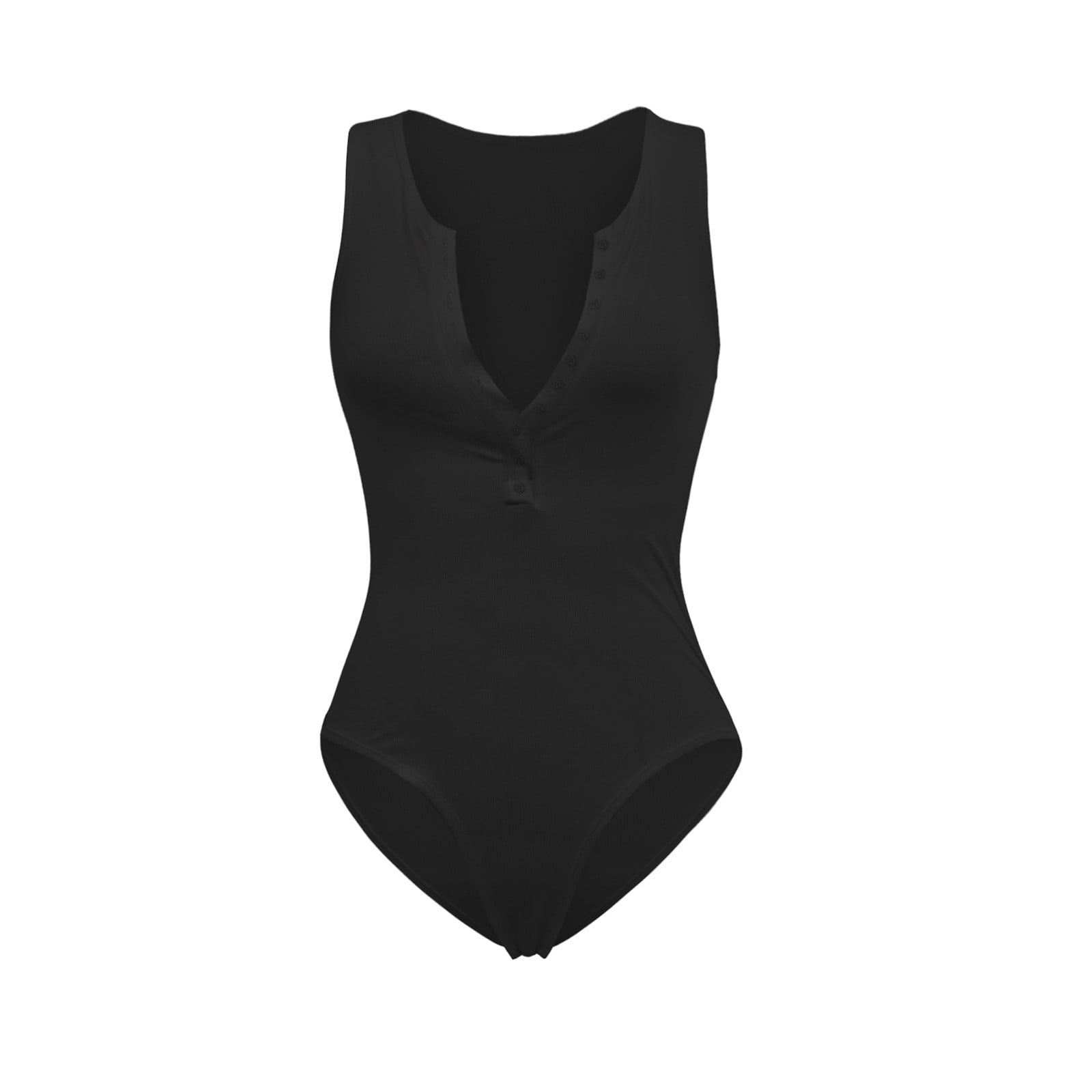 Women's Shirt Scoop Neck Button Down Ribbed Sleeveless Tank Top Long ...