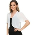 Women's Short Bolero Cardigan Shoulder Jacket Short Sleeve Pleated ...