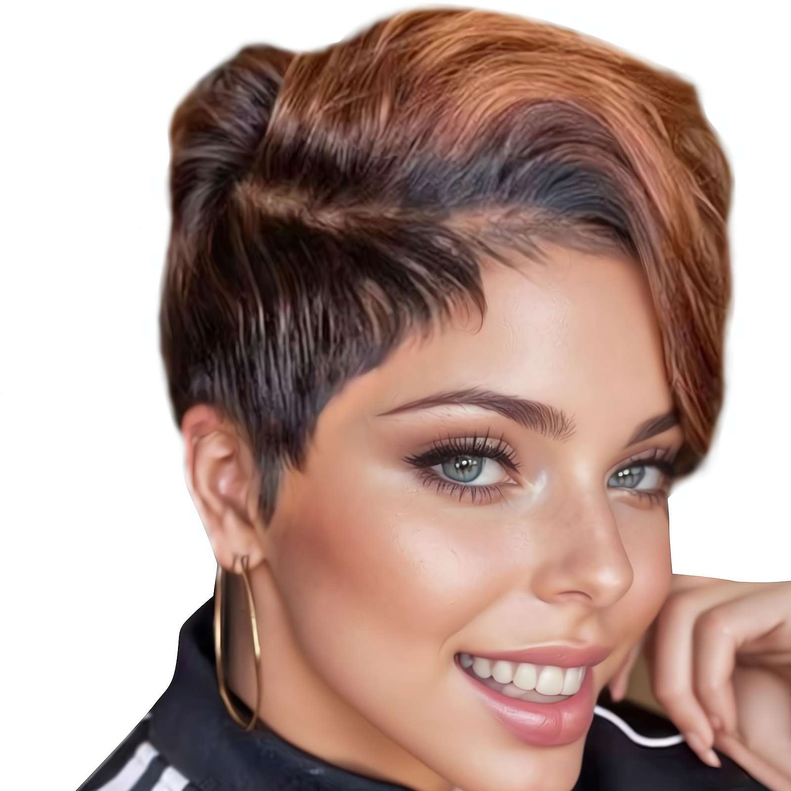 Women's Short Curly Hair Cover, Fashion Wig, Head Cover for Black&Brown ...