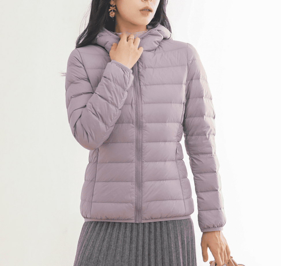 Women's Short Down Coat Packable Puffer Jacket With Hooded Winter Ultra ...