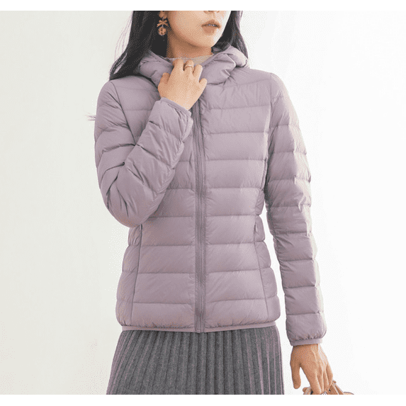 Women's Short Down Coat Packable Puffer Jacket With Hooded Winter Ultra ...