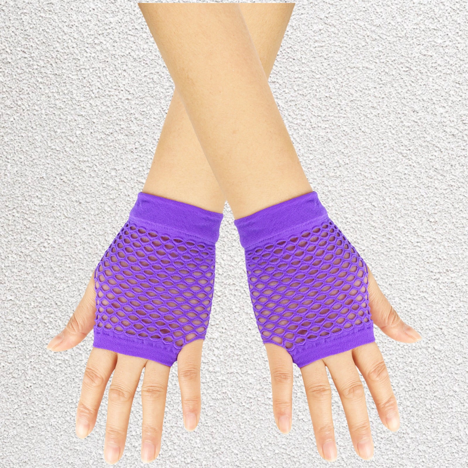 Women's Short Fishnet Fingerless Gloves,Stretchy Mesh Goth Party Gloves ...