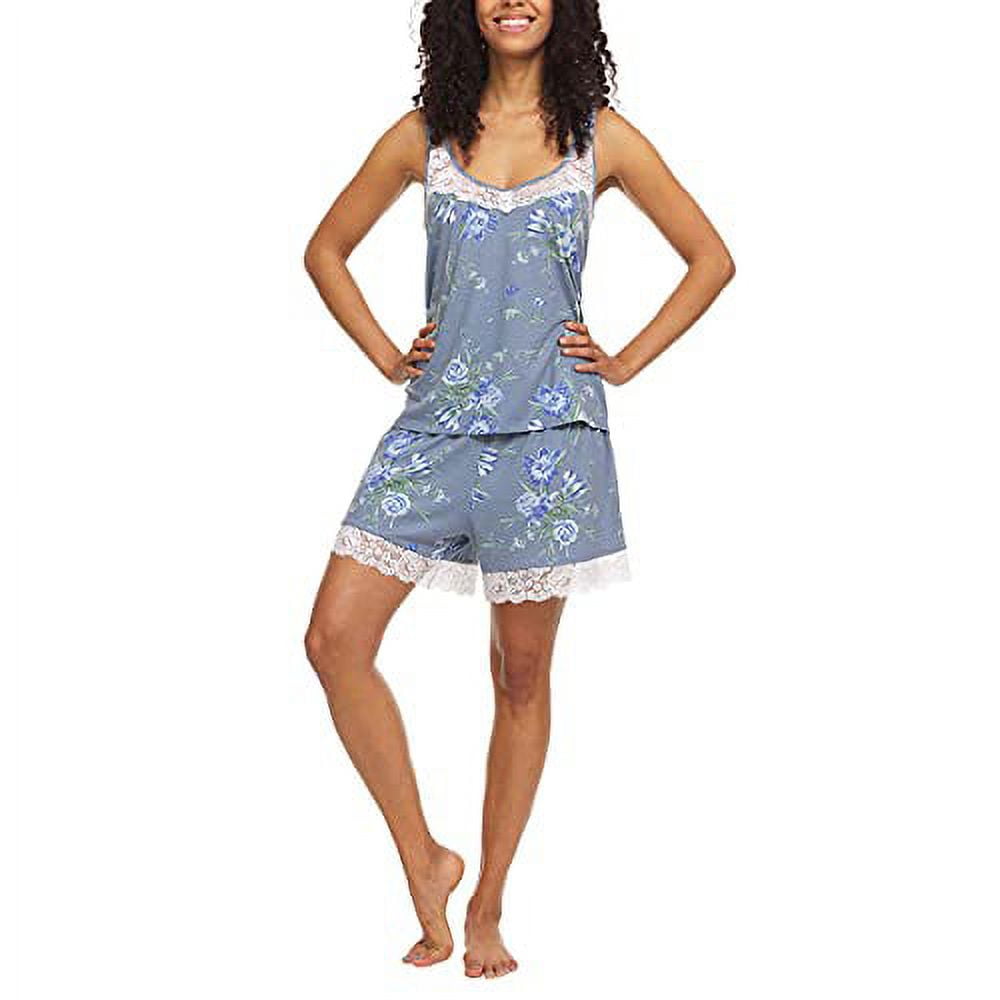 Women's Short Pajama Set| Tank & Shorts Sleepwear Nightwear| Soft PJ ...