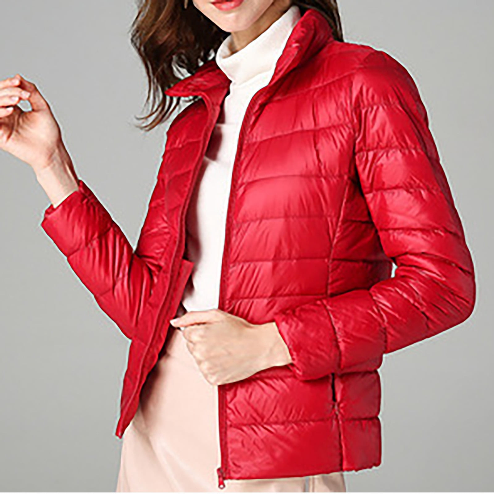Women's Short Thin And Thick Korean White Down Padded Jacket ...