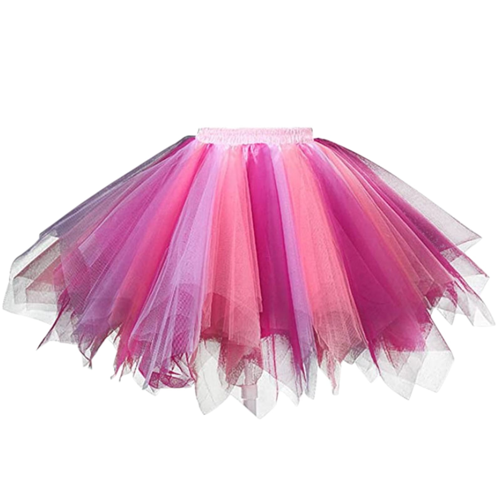 Women's Short Tutu Ballet Bubble Skirt Candy Color Multicolor Skirt ...