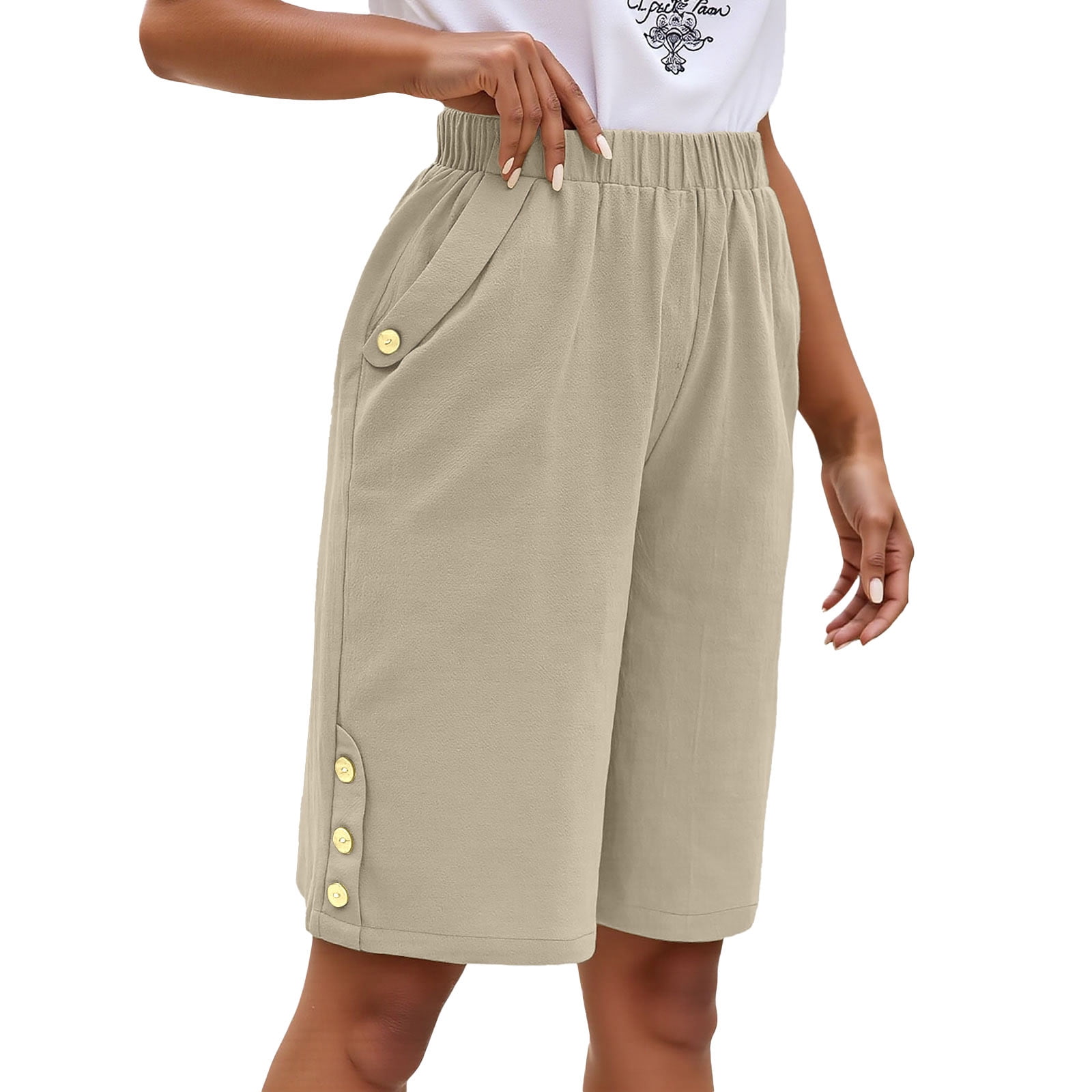 Women's Shorts Wide Leg Loose Straight Leg Pants Summer Trousers Baggy ...