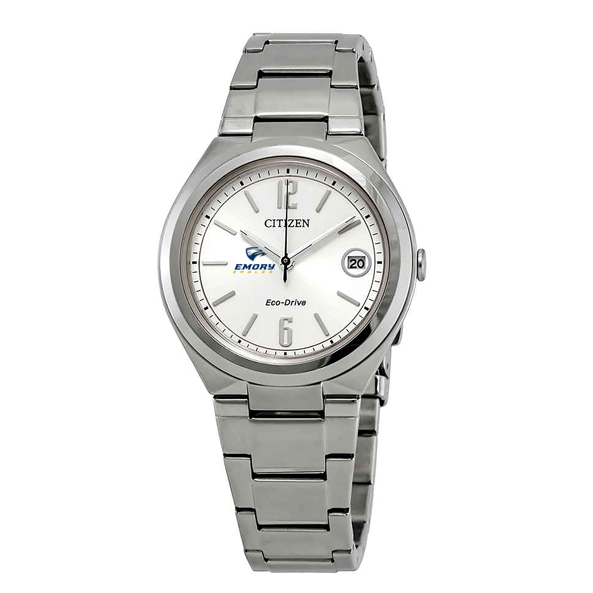 Women's Silver Emory Eagles Eco-Drive Stainless Steel Watch - Walmart.com