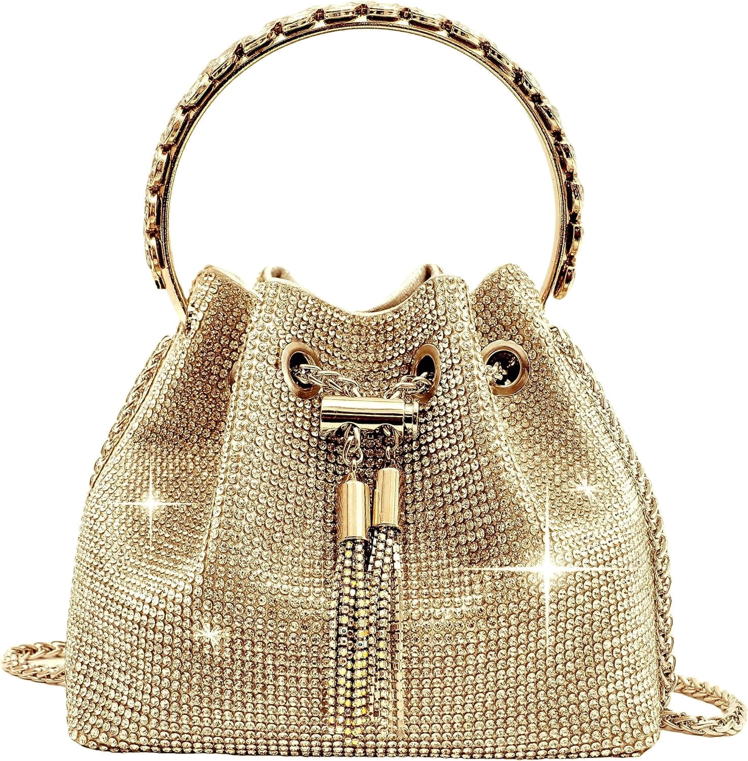 Women's Silver Rhinestone Purse Luxury Diamond Shining Clutch Chain ...