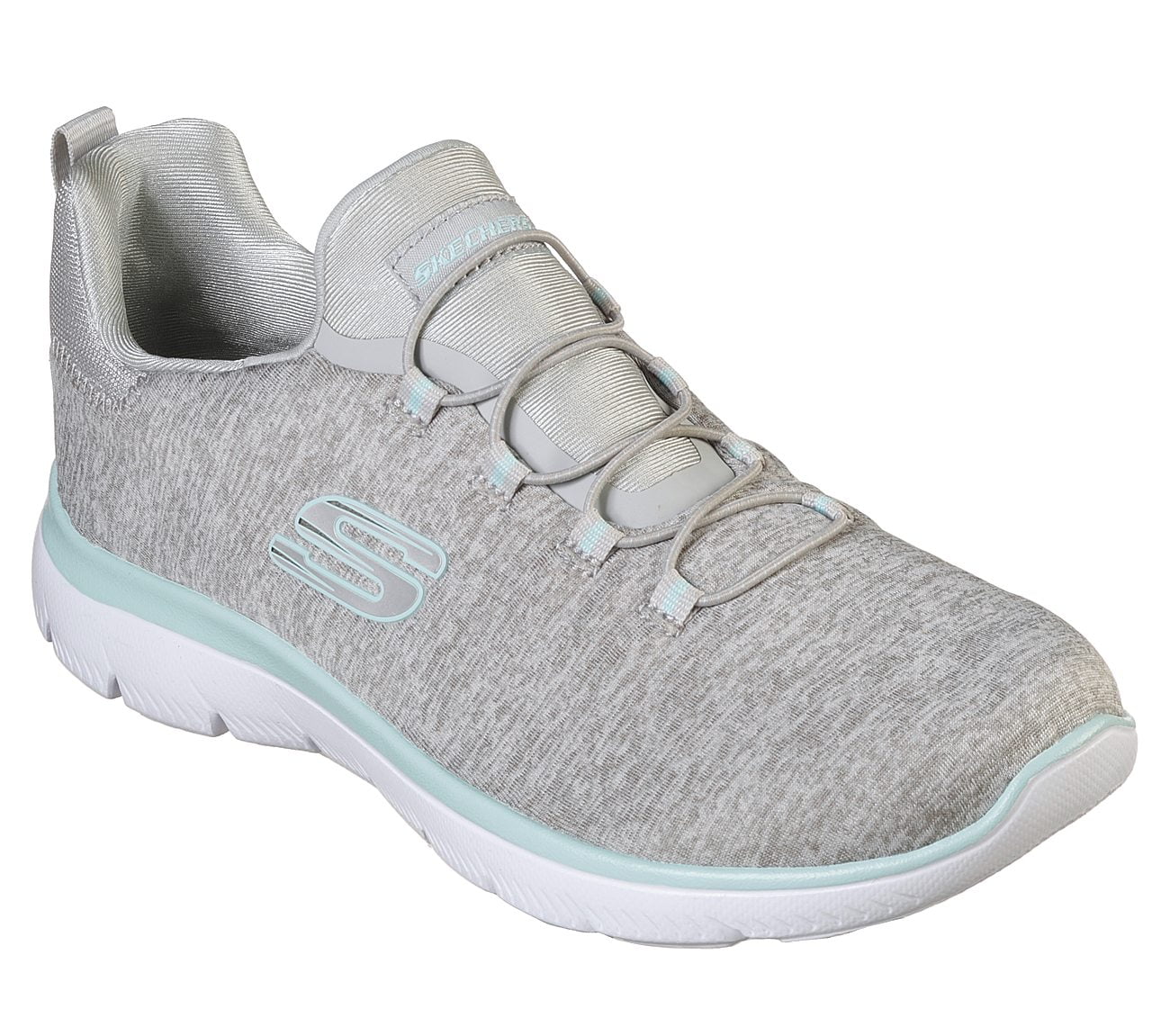 Women's Skechers Summits Quick Getaway Light Gray Aqua 12983/LGAQ ...