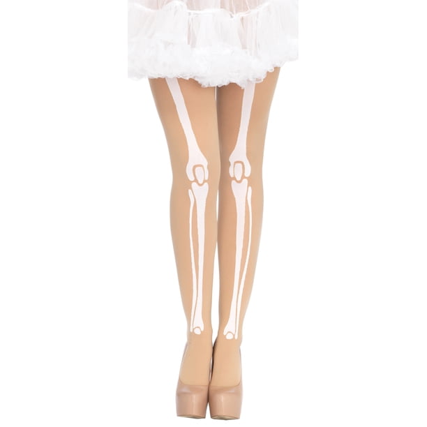 Women's Skeleton Print Bone Tights, White, One Size - Walmart.com