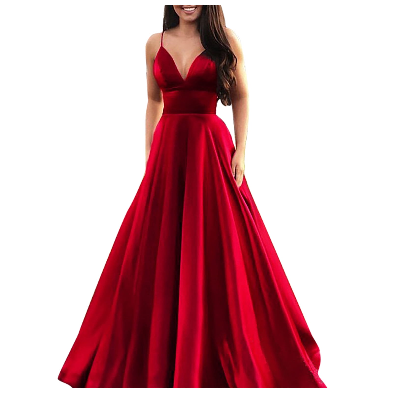Women's Sleeveless Evening Dress Fit and Flare Ball Gown Homecoming ...