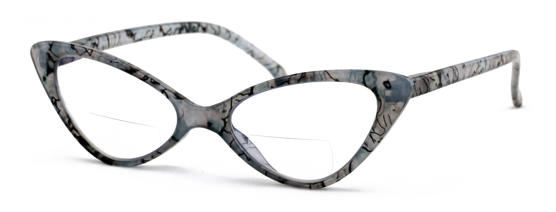 Women's Slim Cateye Clear Bifocal Reading Glasses - Anti-Blue Blocker ...