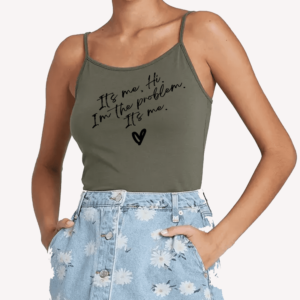 Women's Slim Fit Cropped Cami It's Me Hi. I'm the Problem. It's Me ...