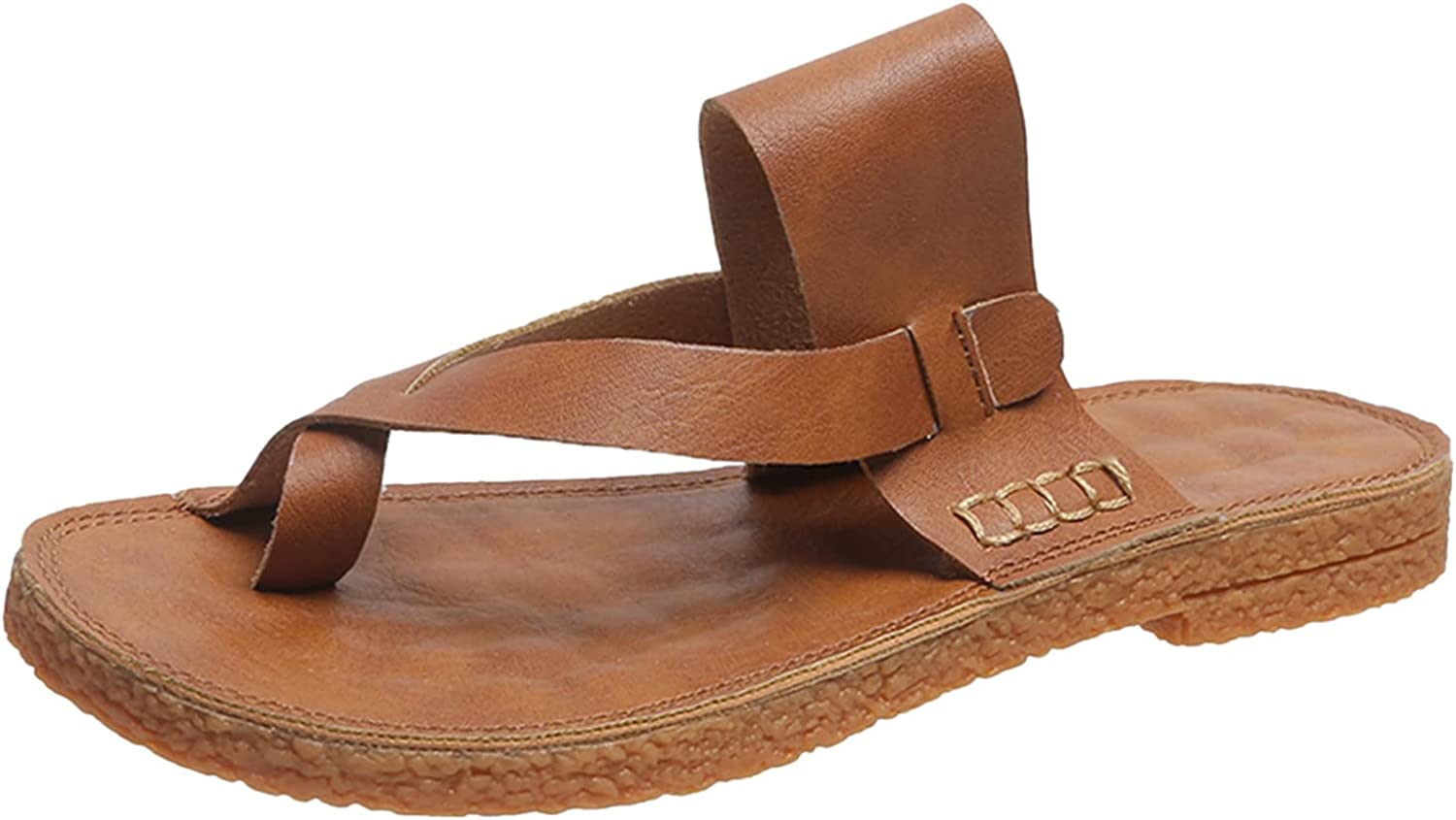 Women's Slip On Sandals Boho Summer Beach Slipper Fashion Flat Sandals ...