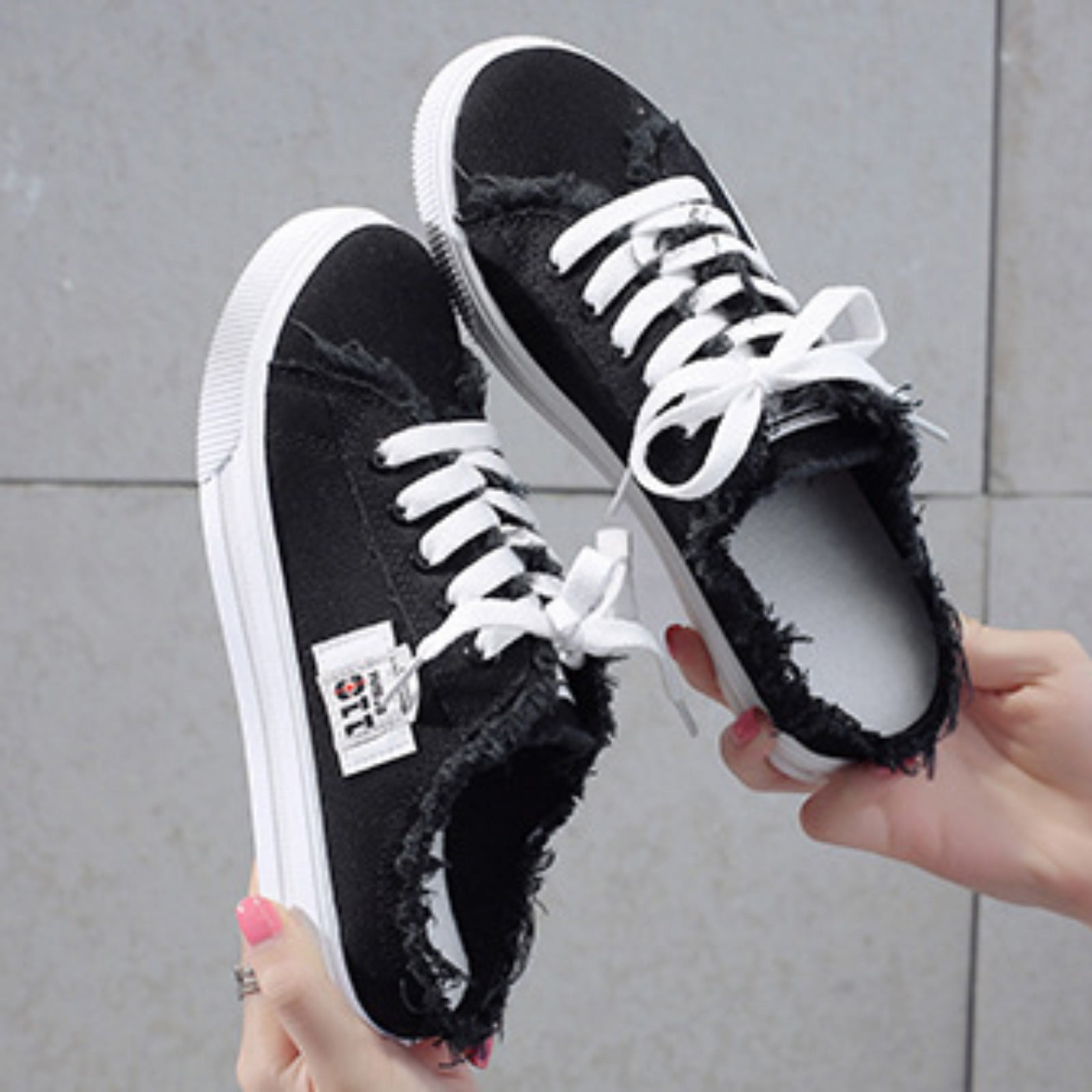 Women’s Slip-On Shoes, Wide Canvas Mules with Memory Foam Insole ...