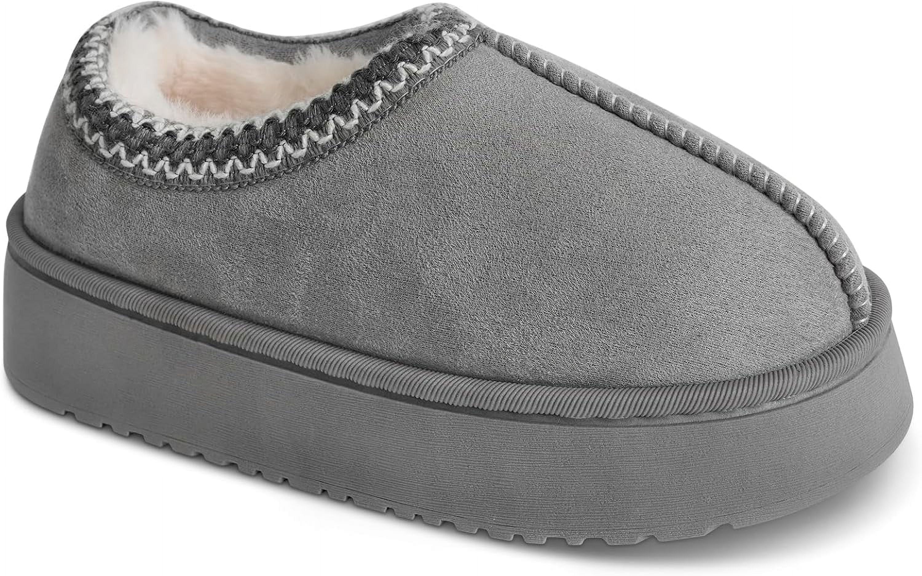 Women's Slippers Platform Mini Fuzzy Boots, Super Light EVA 4cm Thick Sole, Fur Fleece Lined ...