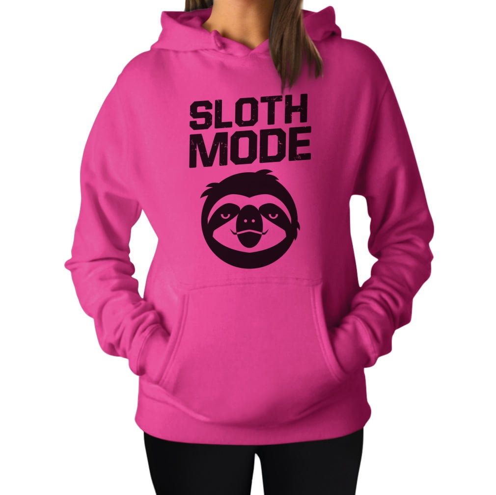 Women's Sloth Mode Hoodie Sloth Lover Hooded Top Small Pink - Walmart.com