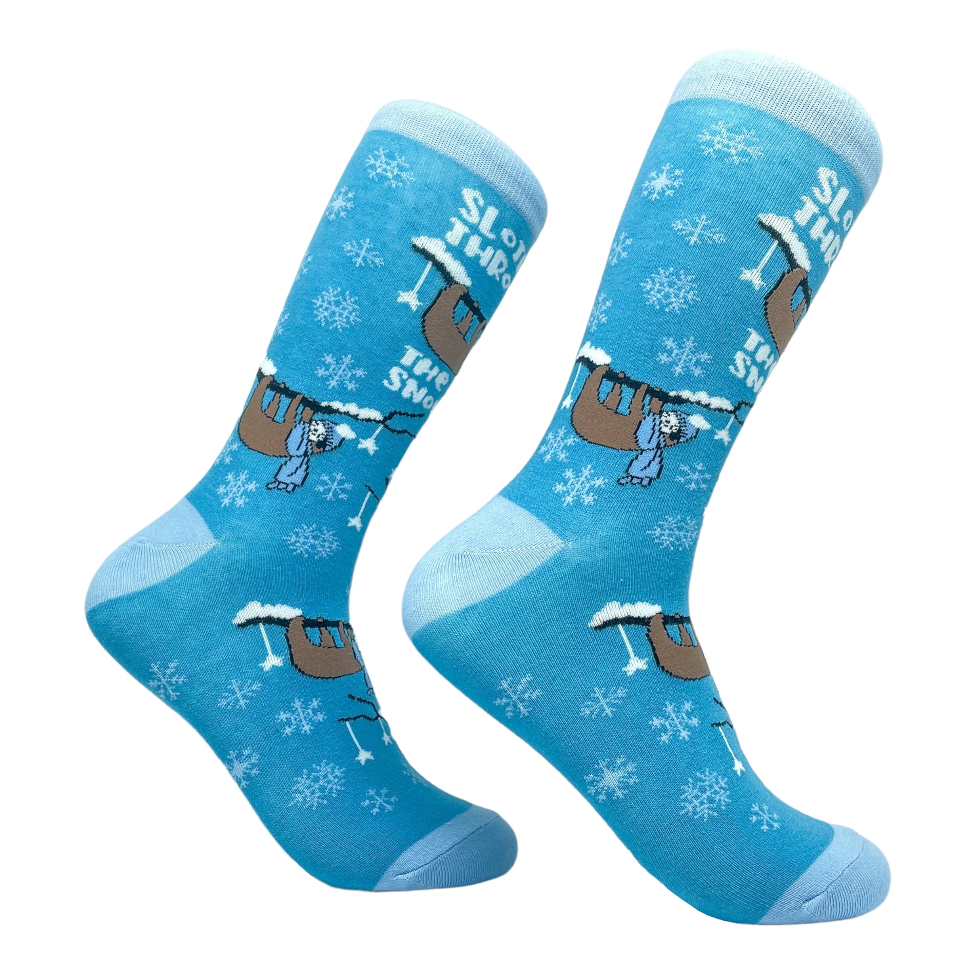 Women's Slothing Through The Snow Socks Funny Christmas Sloth Santa ...