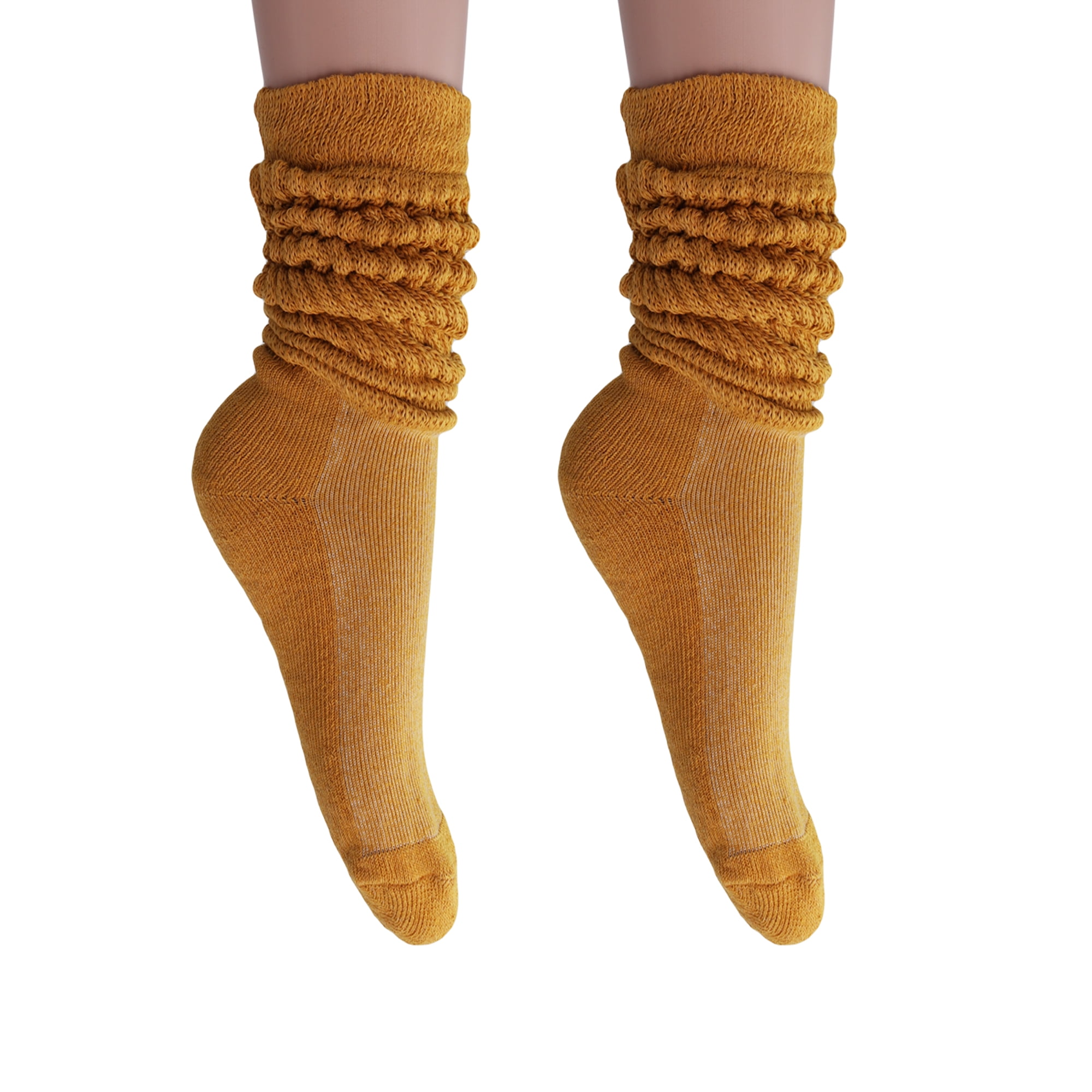 Women's Extra Long Slouch Socks Knee High Cotton Blend Pack of 2 Shoe ...