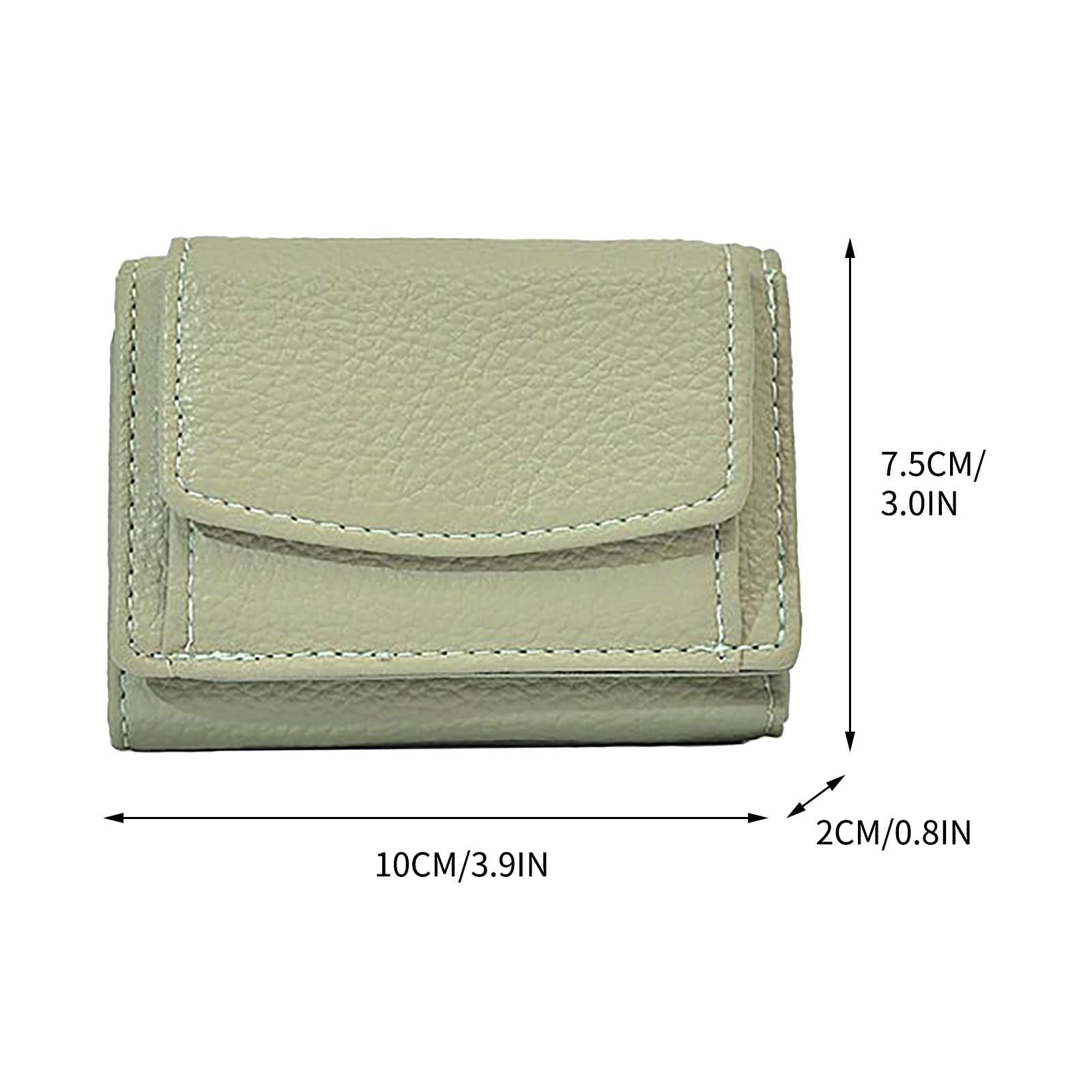 Women's Small Compact Slim Leather Mini Wallet Lady Purse Zipper Pocket ...