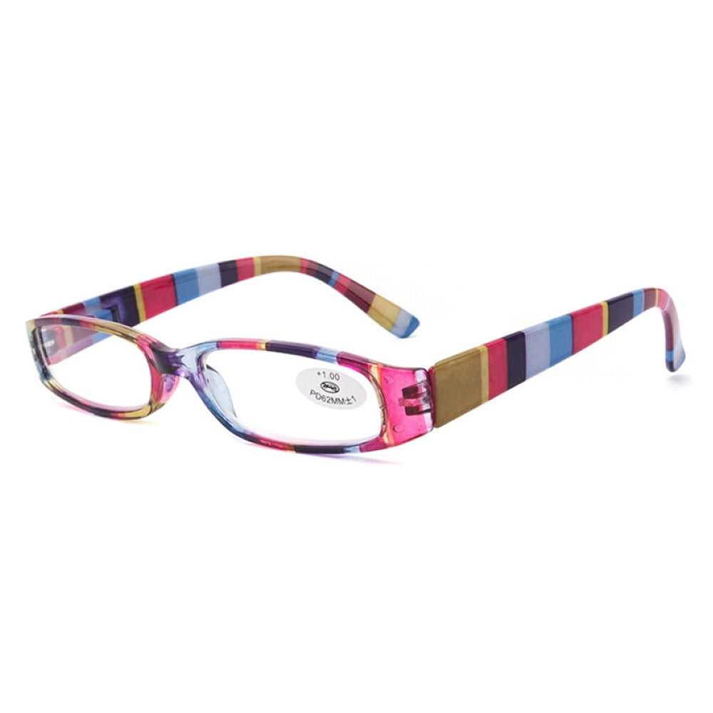 Women's Small Rectangle Reading Glasses 1.50, Multicolored stripes Men ...