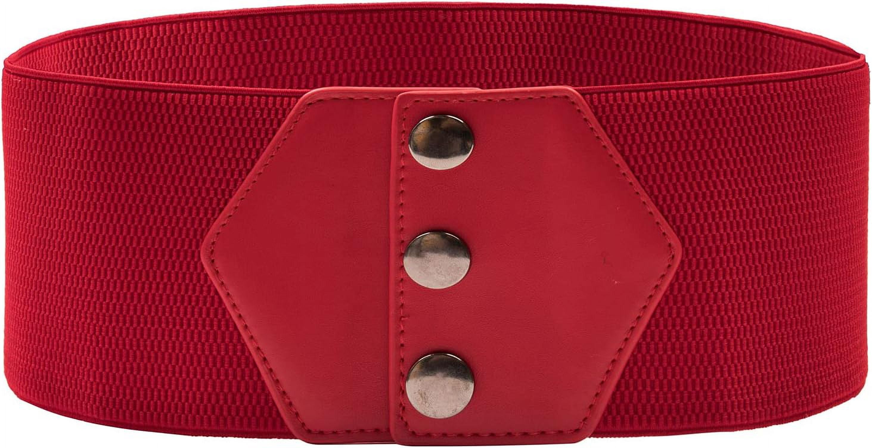 Women's Snap-Button Corset Belt Wide Elastic Belts for Dress Stretchy ...