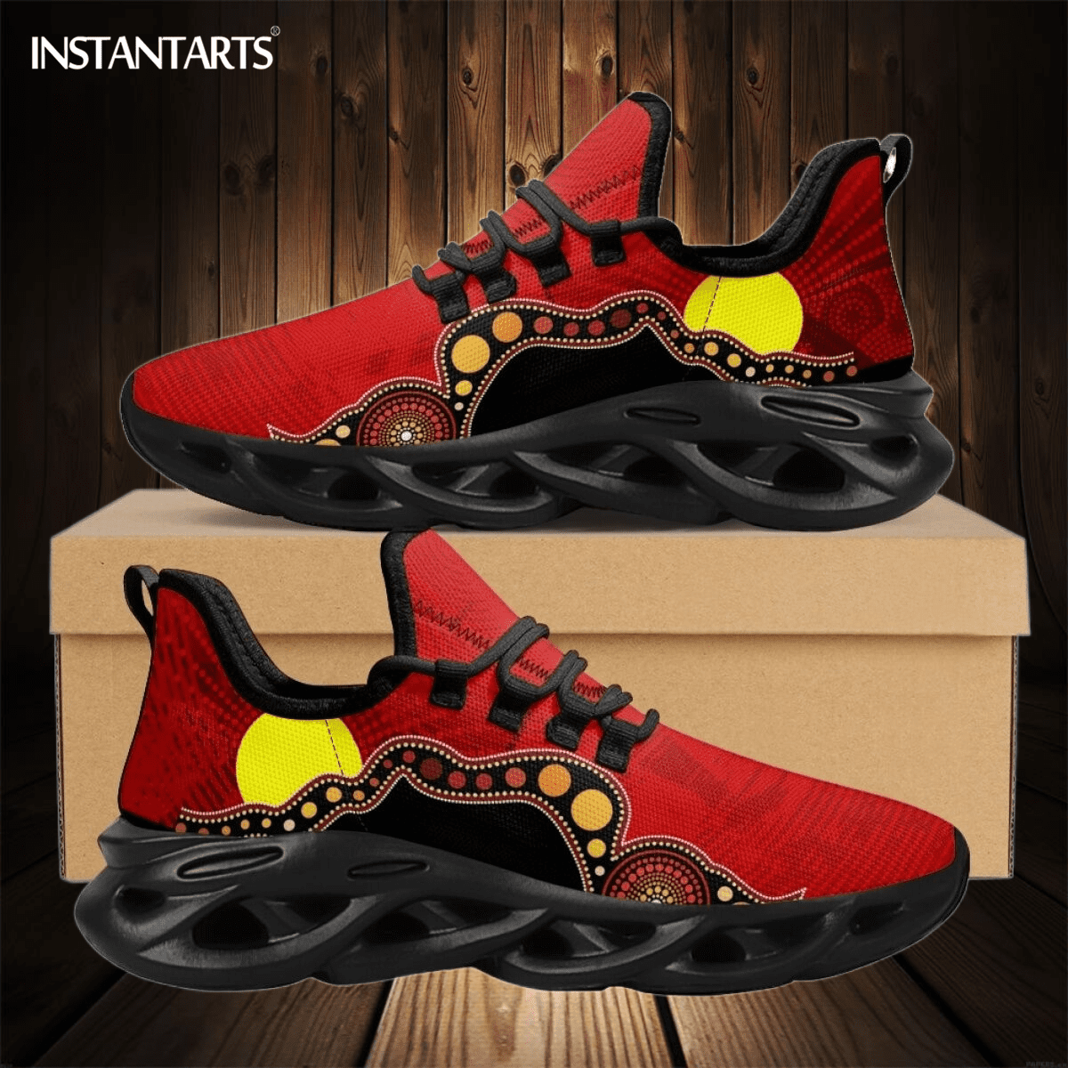 Women's Sneakers Australia Aboriginal Indigenous Art Design Running ...